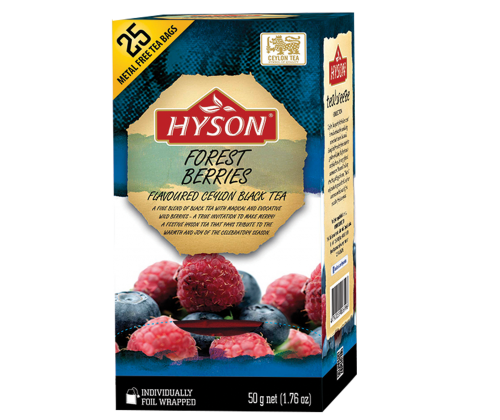 Hyson Forest Berries Flavoured Ceylon Black Tea, 25 Count Tea Bags ...