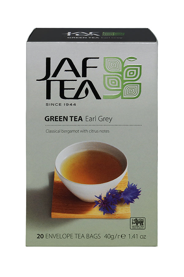 Jaf Earl Grey Flavoured Ceylon Green Tea, 20 Count Tea Bags ...
