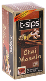 T-sips Chai Masala Flavored Ceylon Black Tea, 25 Count ティーバッグ ...