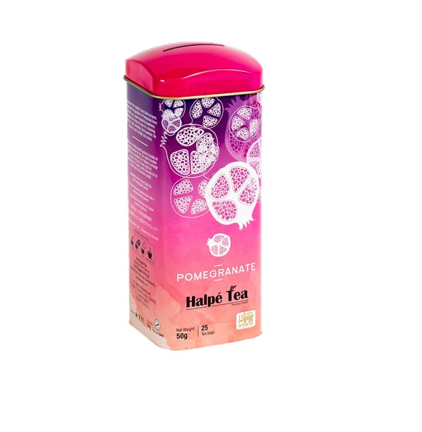 Halpe Pomegranate Flavoured Ceylon Tea Caddy, 20 Count Tea bags ...